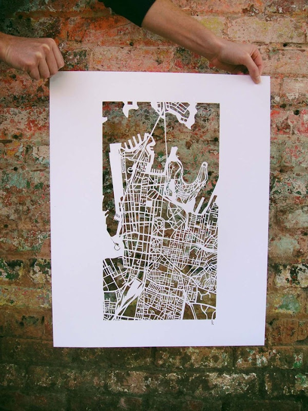 Extremely Detailed Paper Cut-Out Maps by Karen M. O’Leary | Amusing Planet